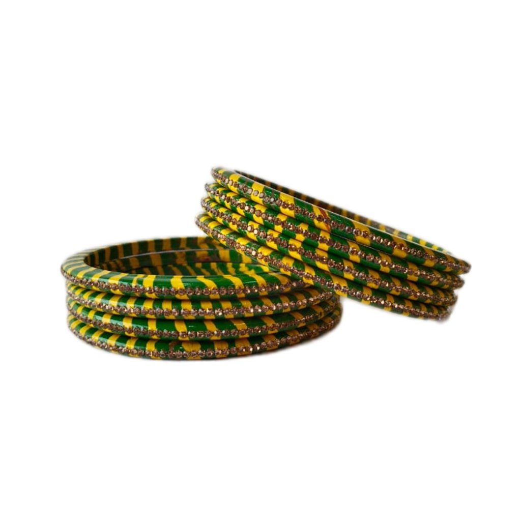 Lehariya Green Yellow single Rajasthani Lac Churi | Traditional Jewelr ...